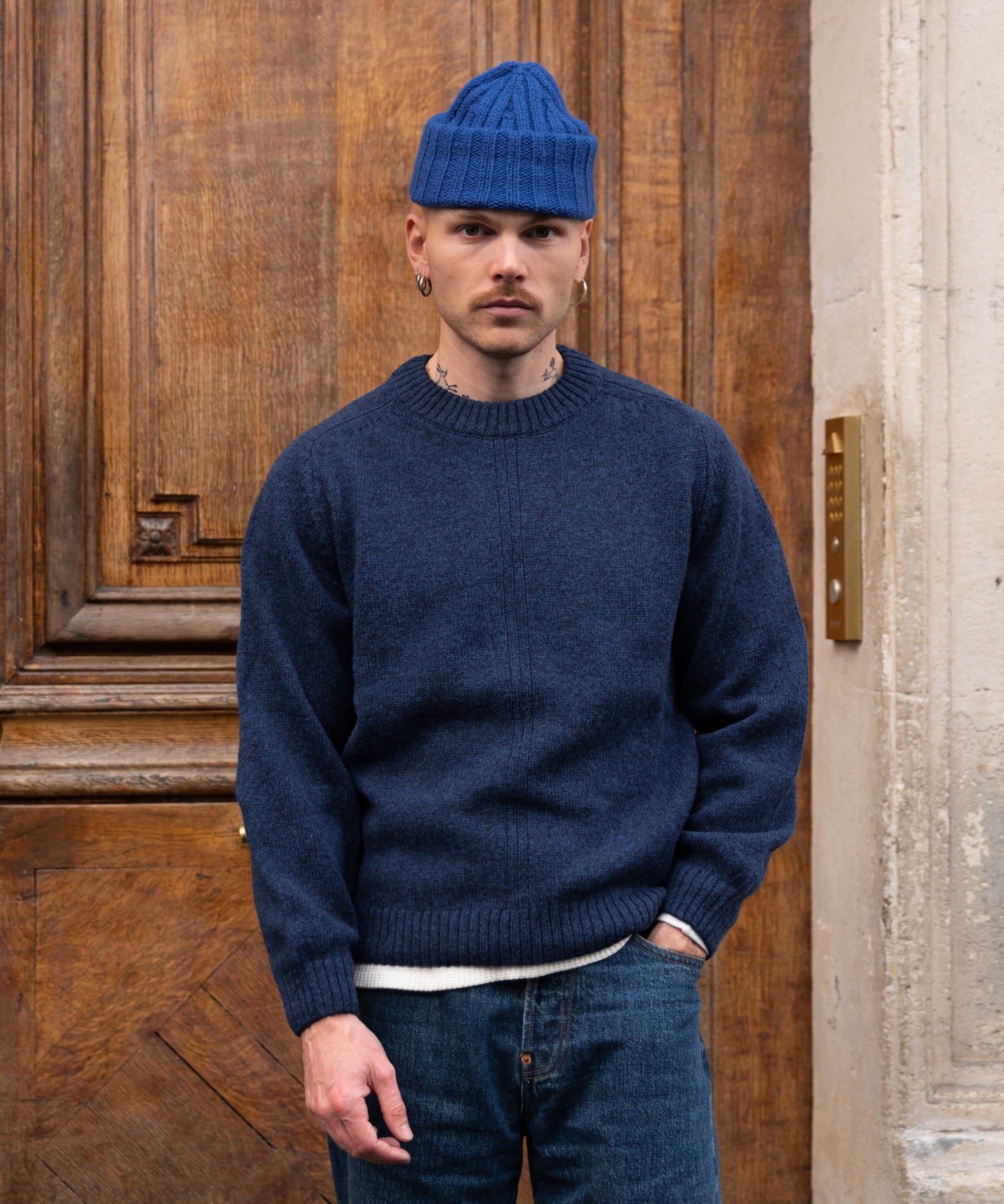 THE SHETLAND SWEATER - OXFORD BLUE | BRUT CLOTHING – BRUT Clothing