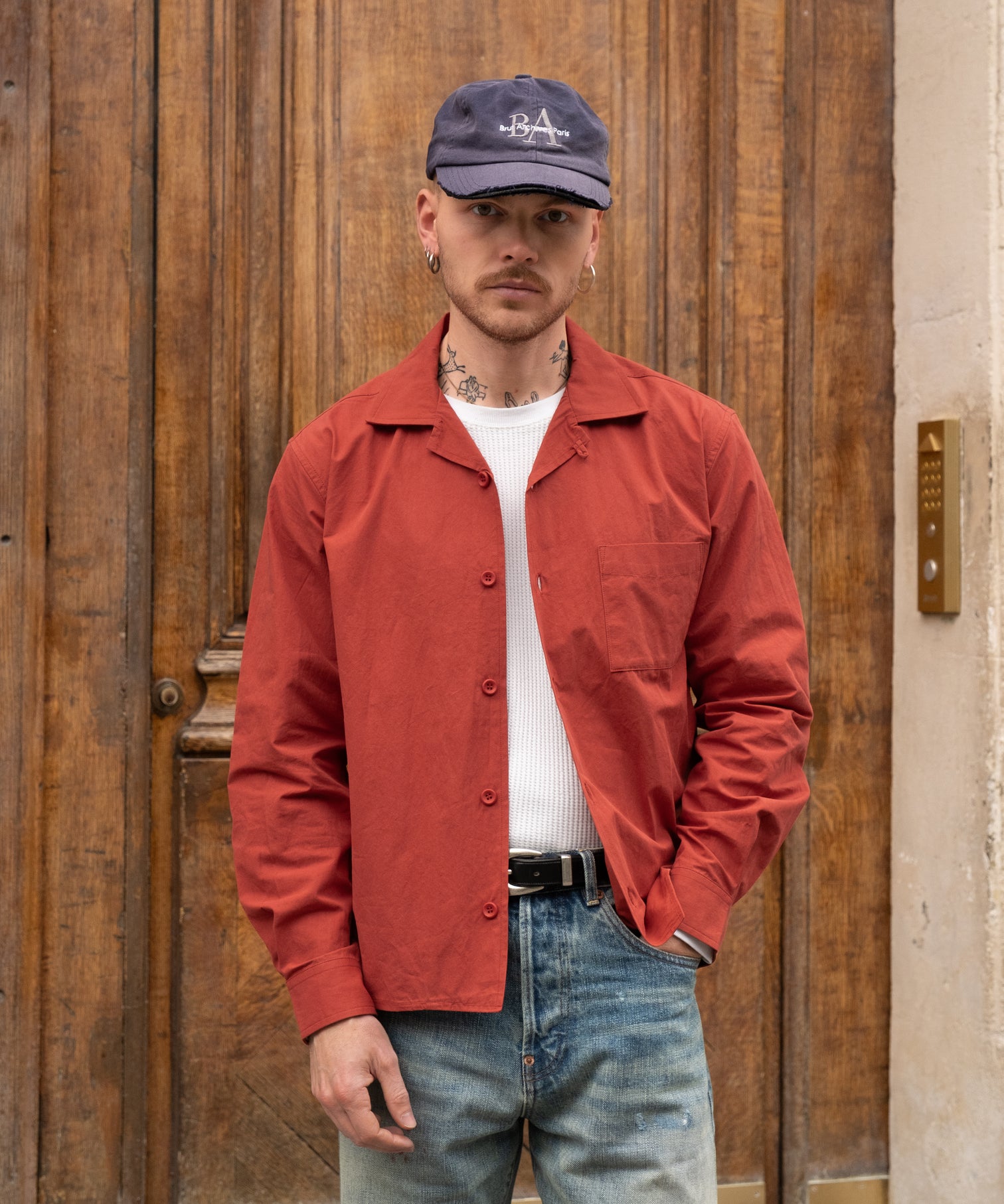 THE POPLIN RETIREE SHIRT - RED | BRUT PARIS 03 | Worldwide shipping ...