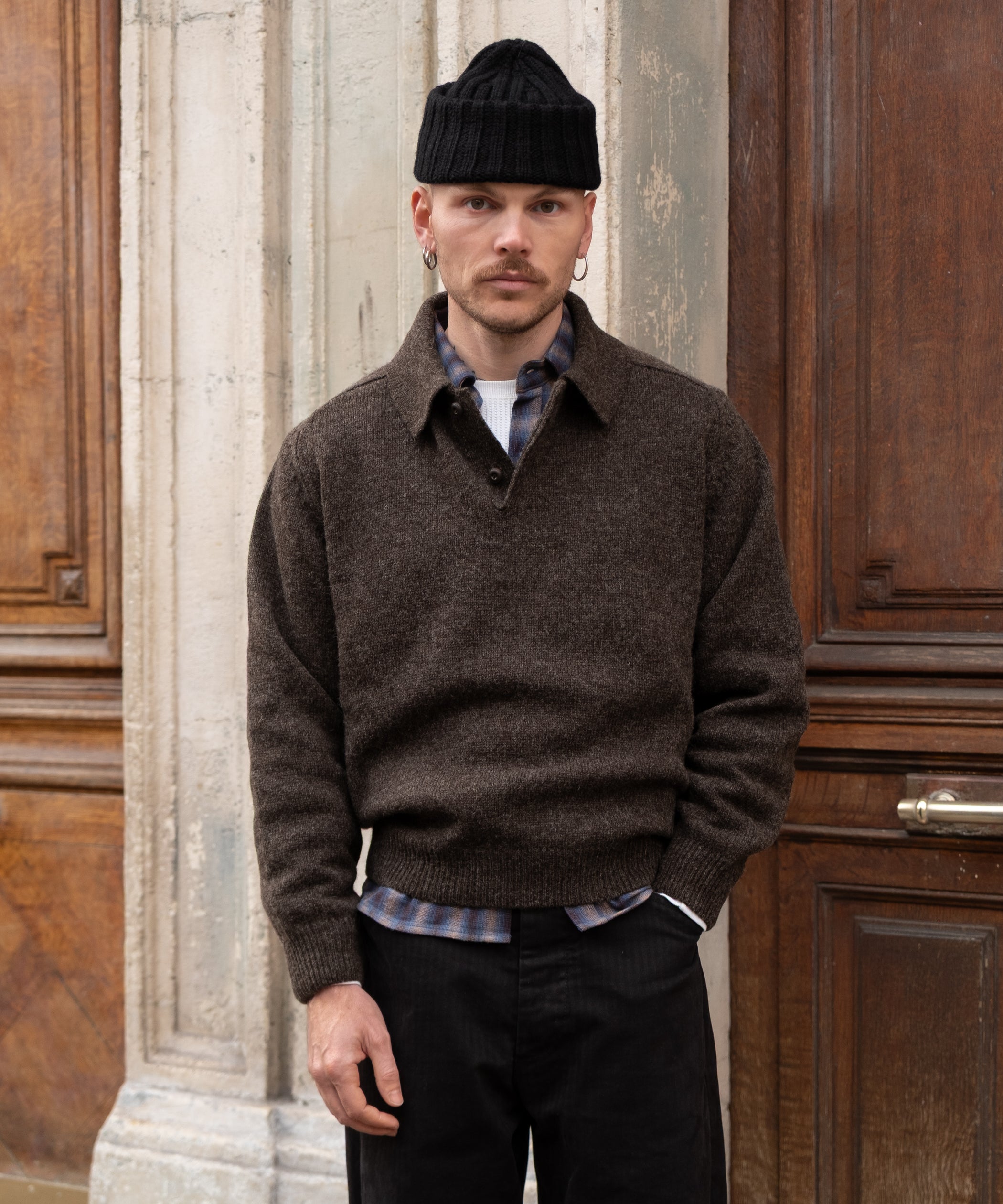 THE SHETLAND POLO - BROWN | BRUT CLOTHING – BRUT Clothing