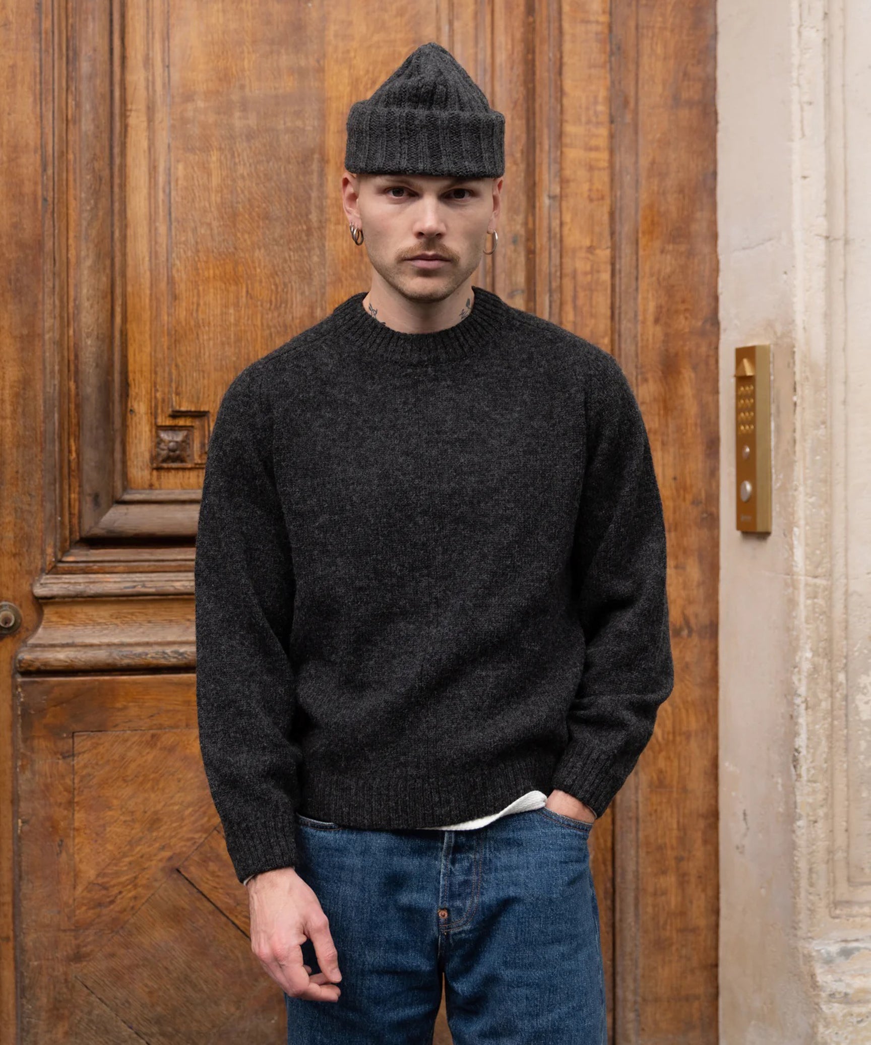 THE SHETLAND SWEATER - CHARCOAL | BRUT CLOTHING – BRUT Clothing