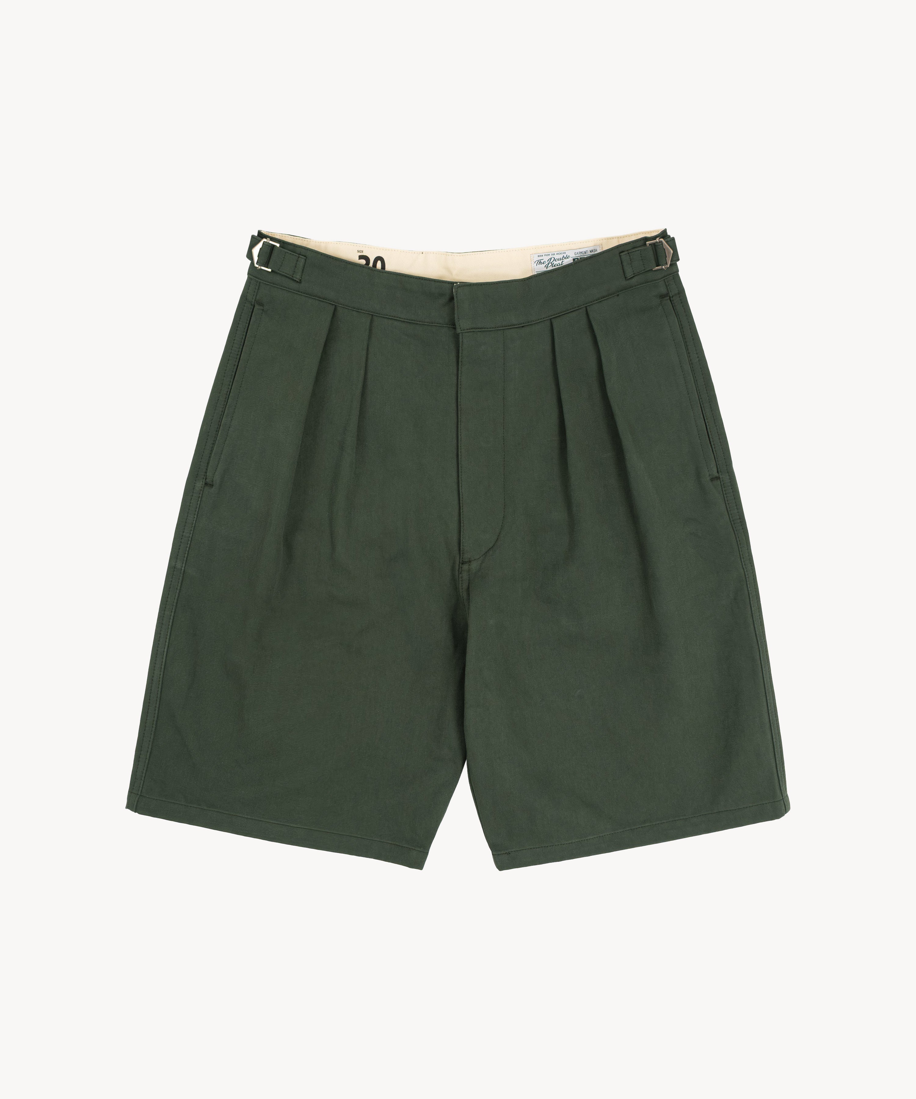 THE DOUBLE PLEAT SHORTS - DARK GREEN | BRUT PARIS 03 | Worldwide ...