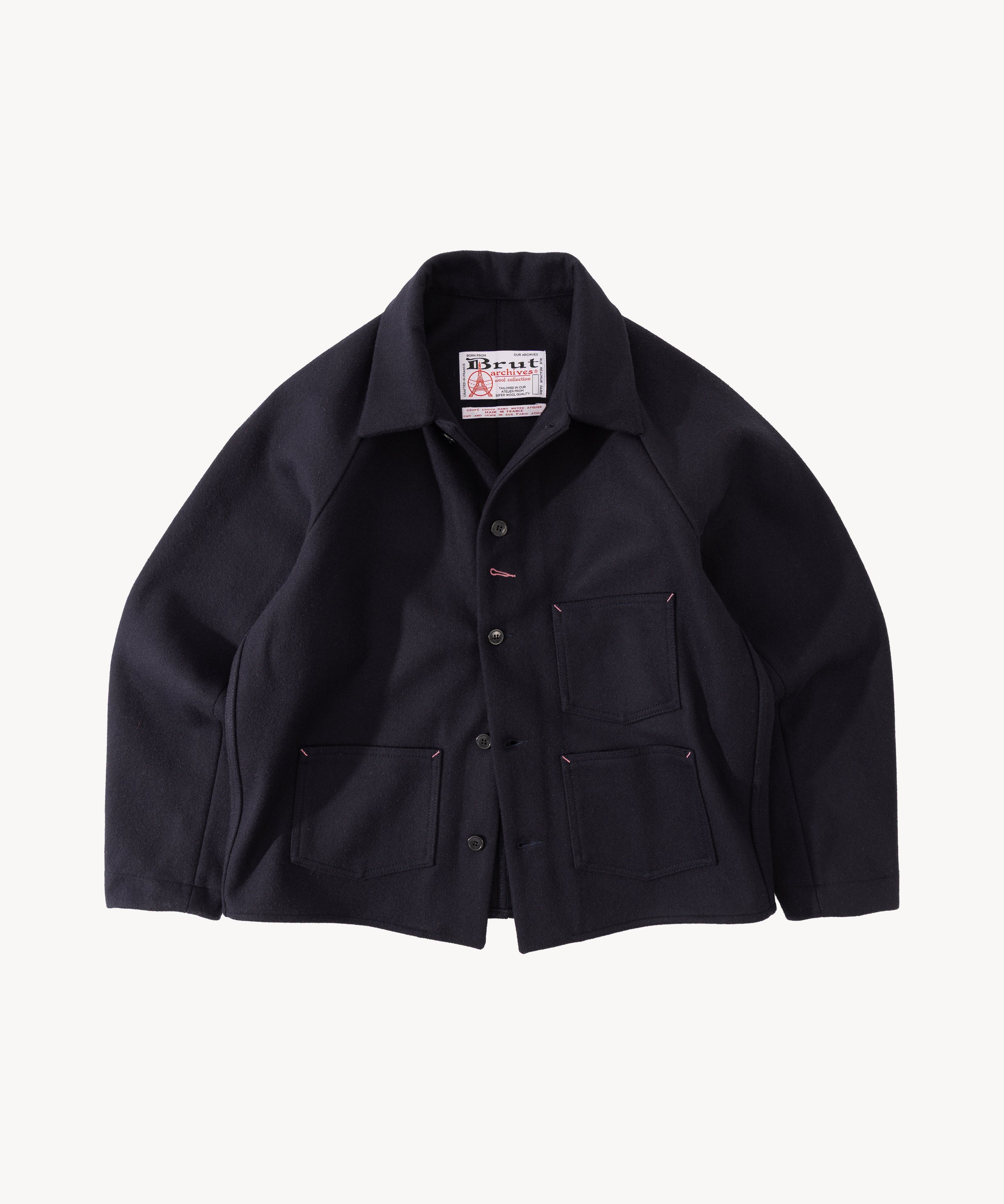 Rework Wool Painter Jacket Navy Raglan | BRUT – BRUT Clothing